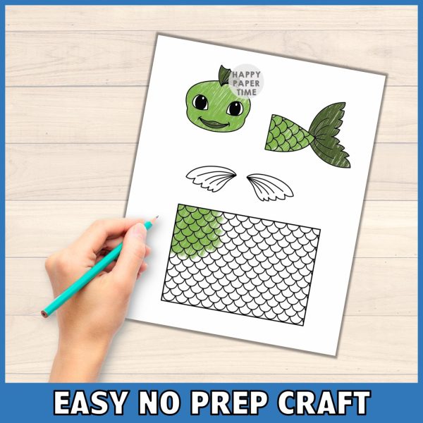 Fish toilet paper roll craft Printable Ocean Sea Animal Summer Coloring ...