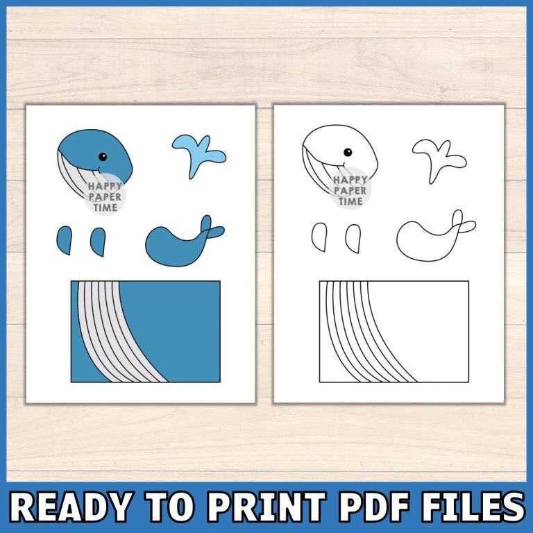 Whale toilet paper roll craft Printable Ocean Sea Summer Coloring ...