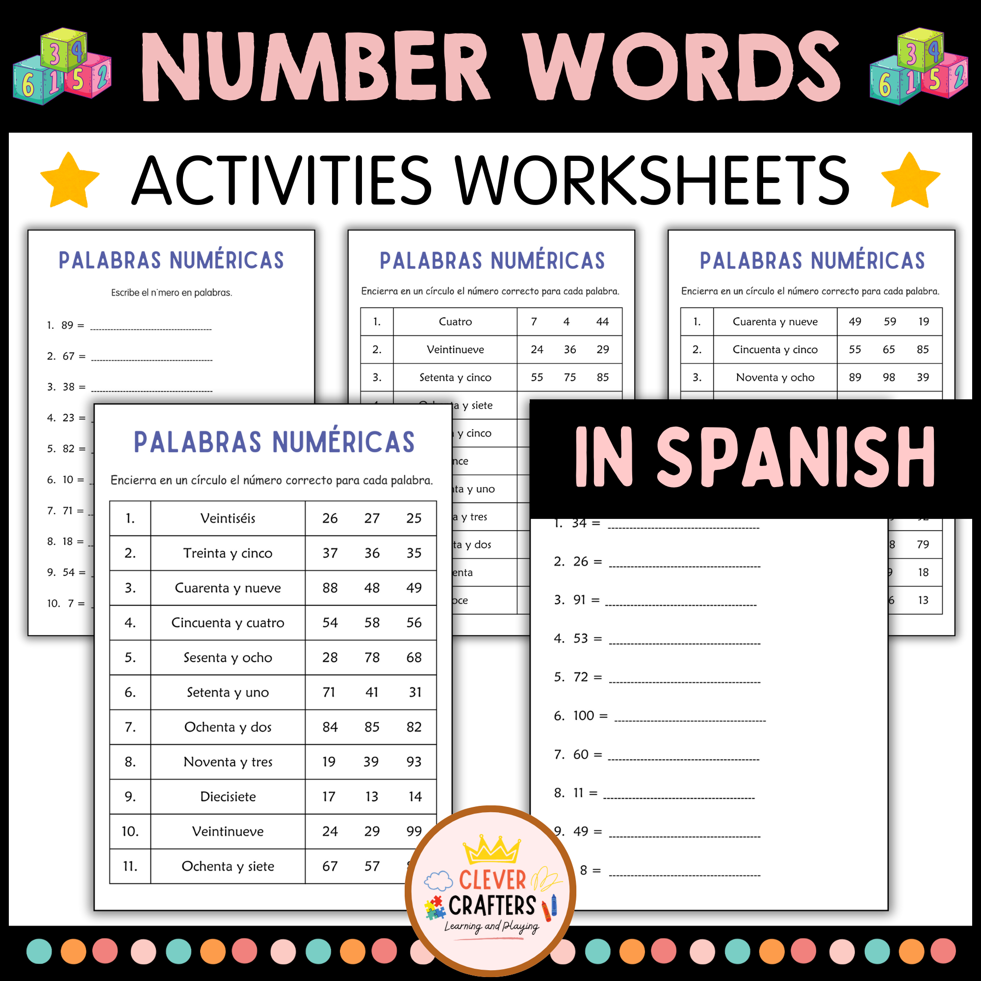 Spanish Numbers To 50 Worksheet
