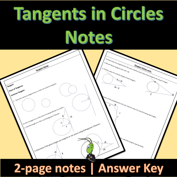 Tangents in Circles Geometry Guided Notes Circles Unit | Made By Teachers