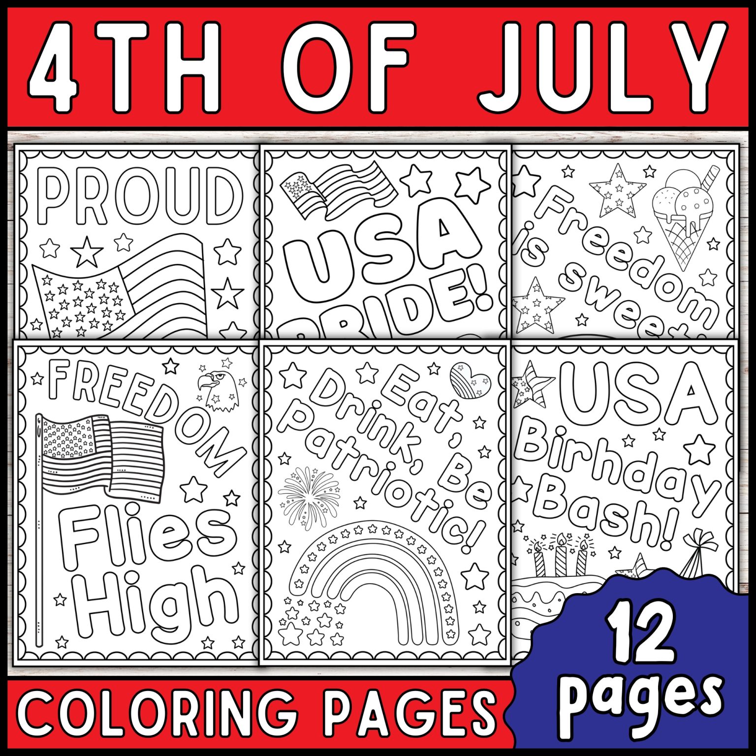 USA Independence Day Coloring Pages | 4th Of July Coloring Sheets ...