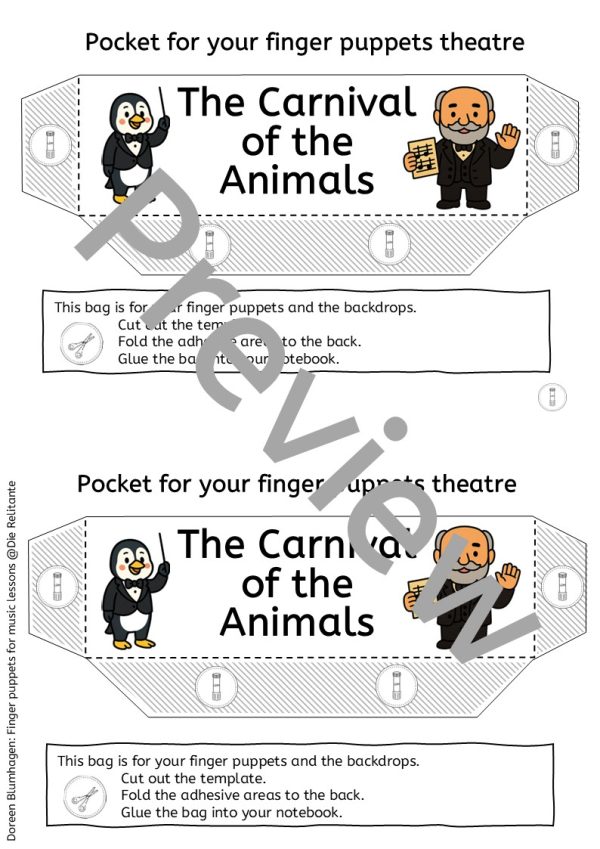 The Carnival of the Animals – Finger Puppet Craft with Pocket ...