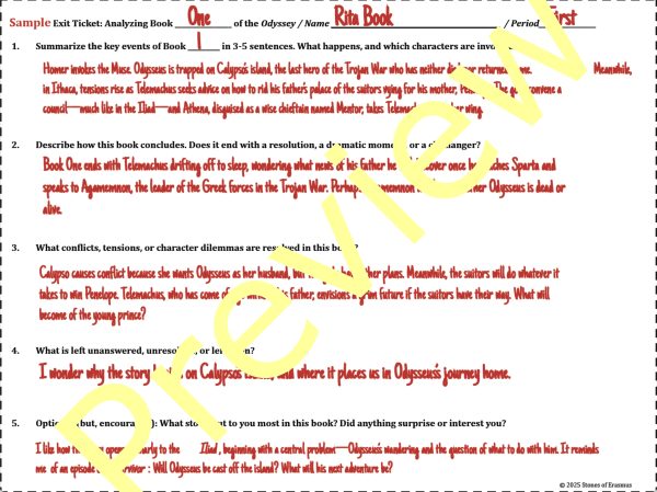 Homer's Odyssey | Greek Epic & Mythology Unit MS & High School 8-12 ELA ...