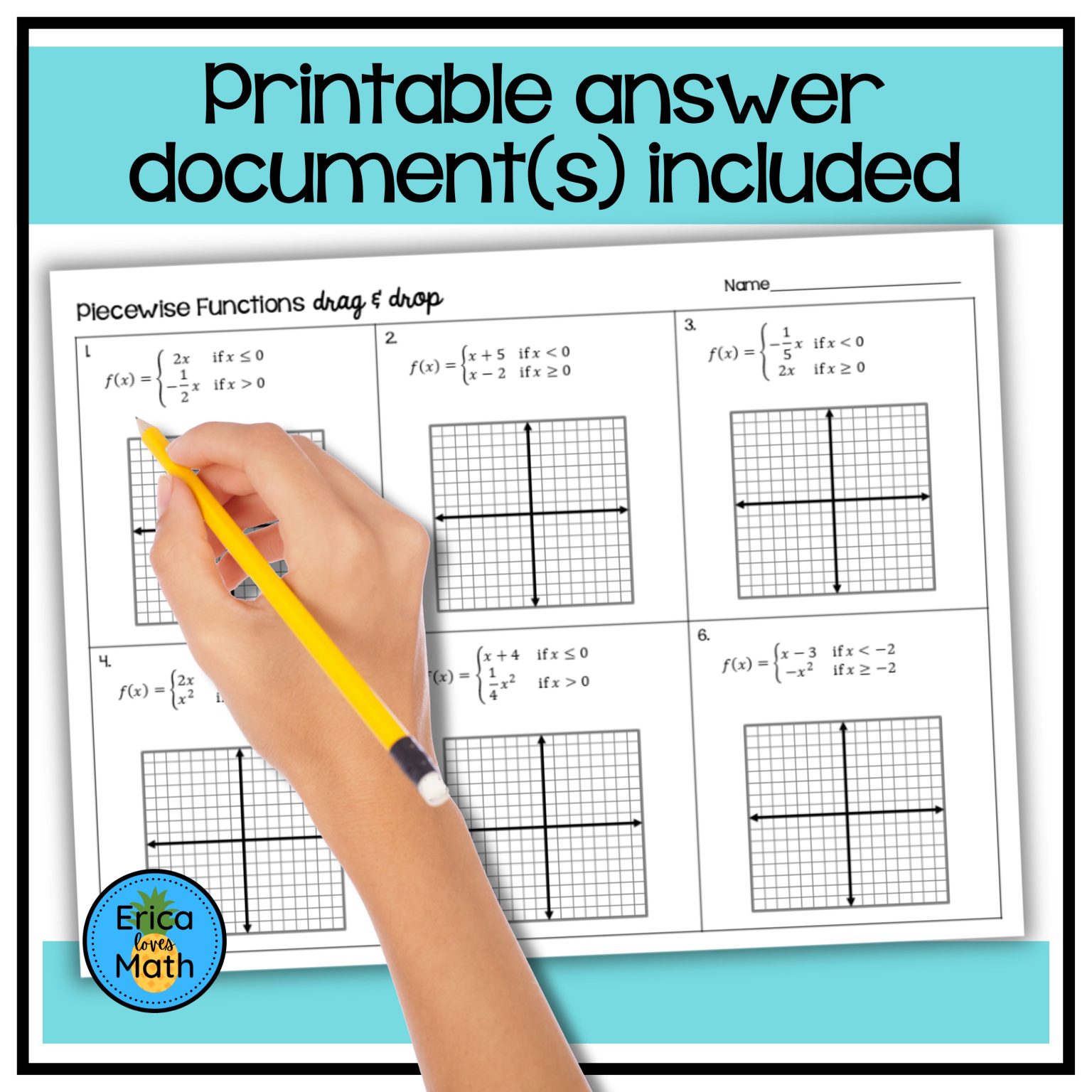Graphing & Evaluating Piecewise Functions Digital Drag & Drop Activity ...