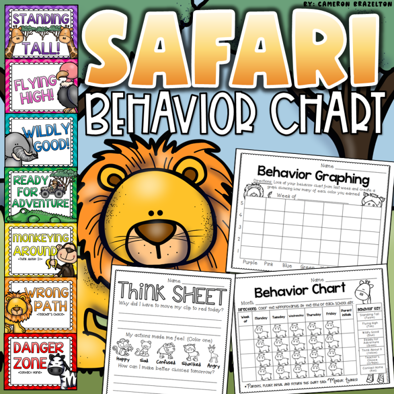 Behavior Clip Chart Jungle Safari Theme | Made By Teachers