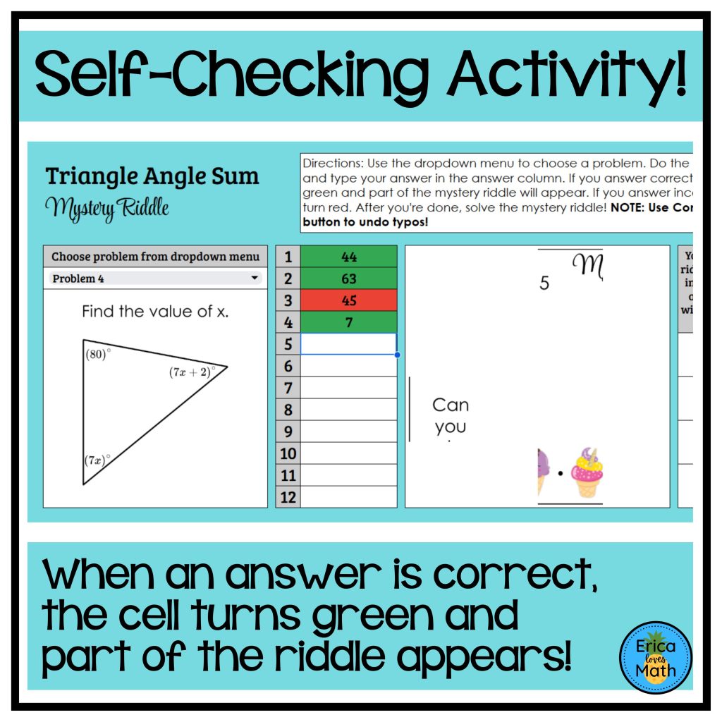Triangle Angle Sum Digital Mystery Riddle Activity | Made By Teachers