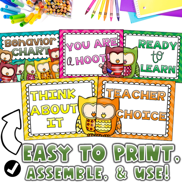Behavior Clip Chart Owl Theme | Made By Teachers