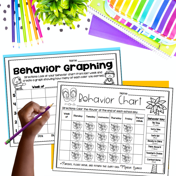 Behavior Clip Chart Tropical Luau Tiki Beach Hawaii Theme - Made By ...