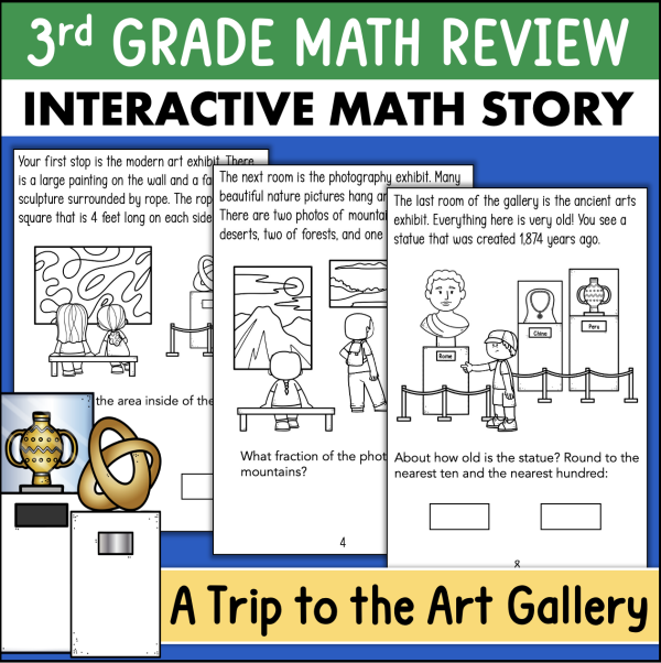 End of Year 3rd Grade Math Review Interactive Math Story Booklet | Made ...