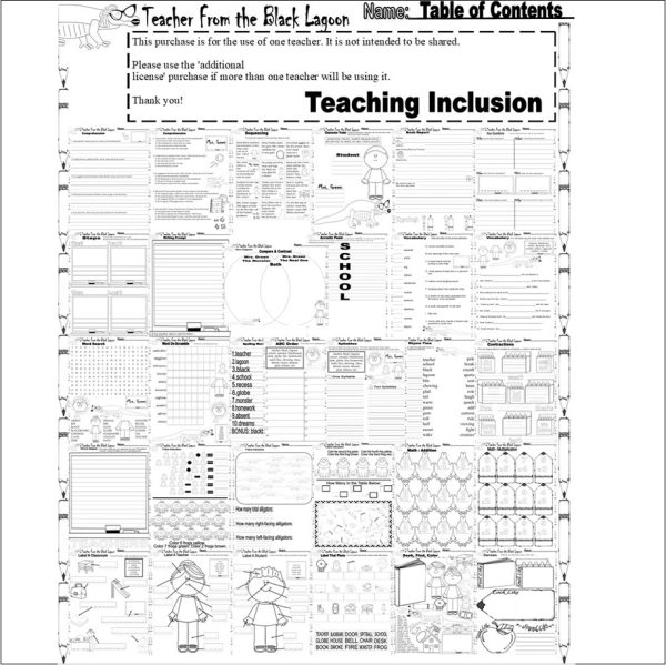 The Teacher From the Black Lagoon Book Study Companion Back to School ...