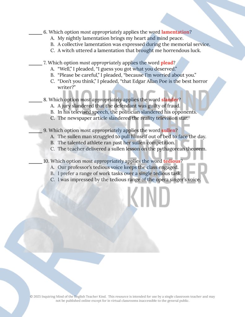 Shakespeare's Romeo and Juliet Act 3 Vocabulary Activities for High ...