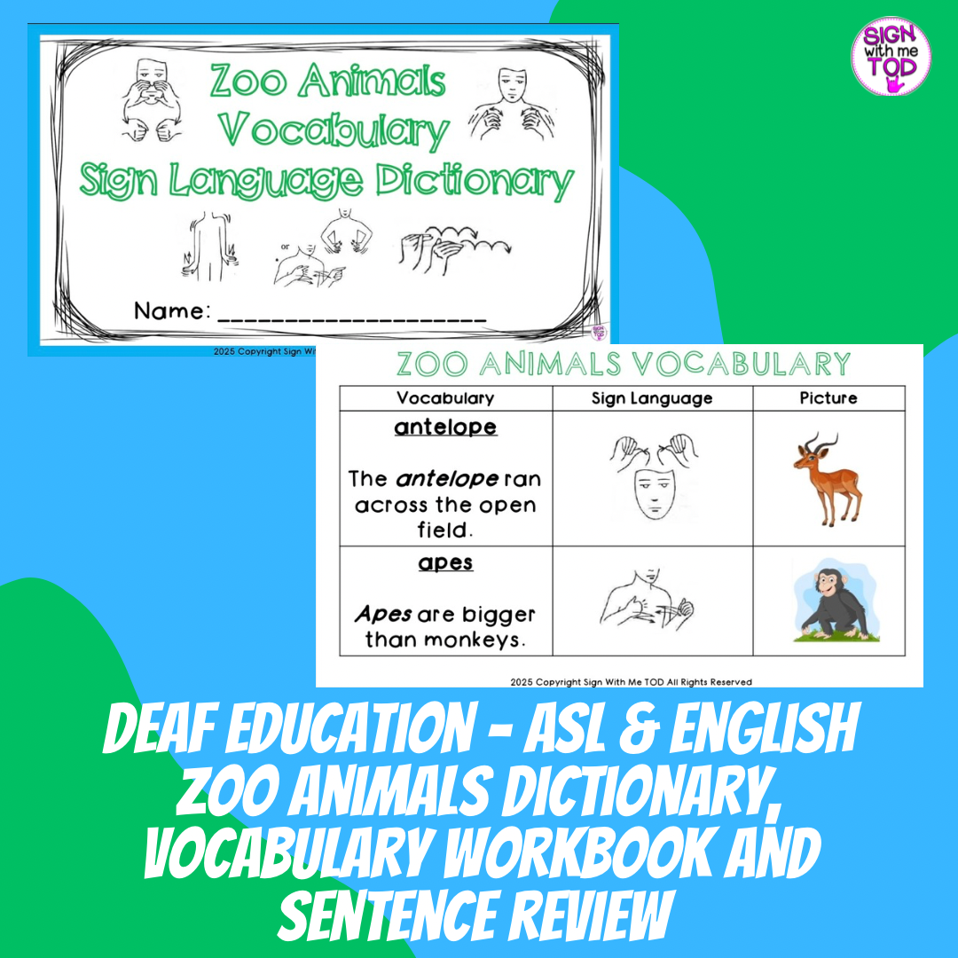 Deaf Education - ASL and English Winter Animals Vocabulary Flashcards ...