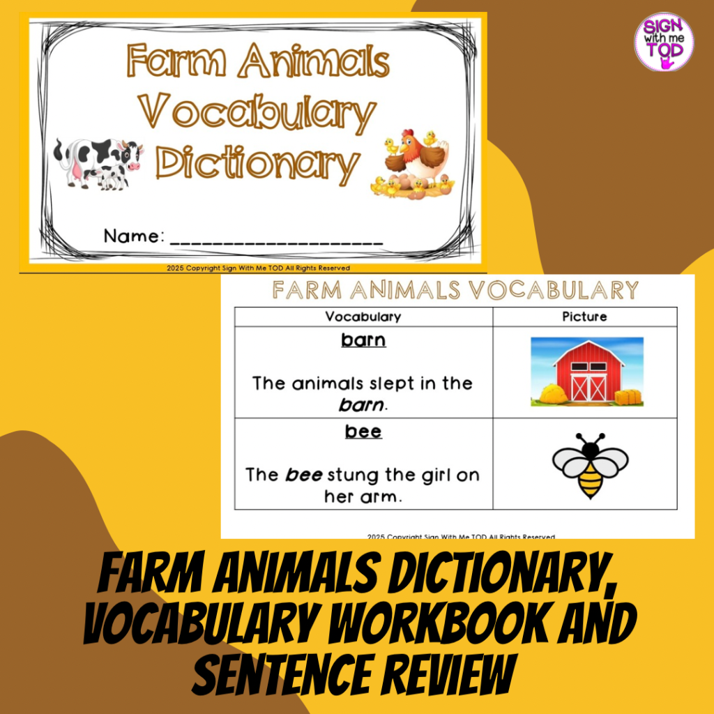 Farm Animals Vocabulary Book and Sentence Review | Made By Teachers
