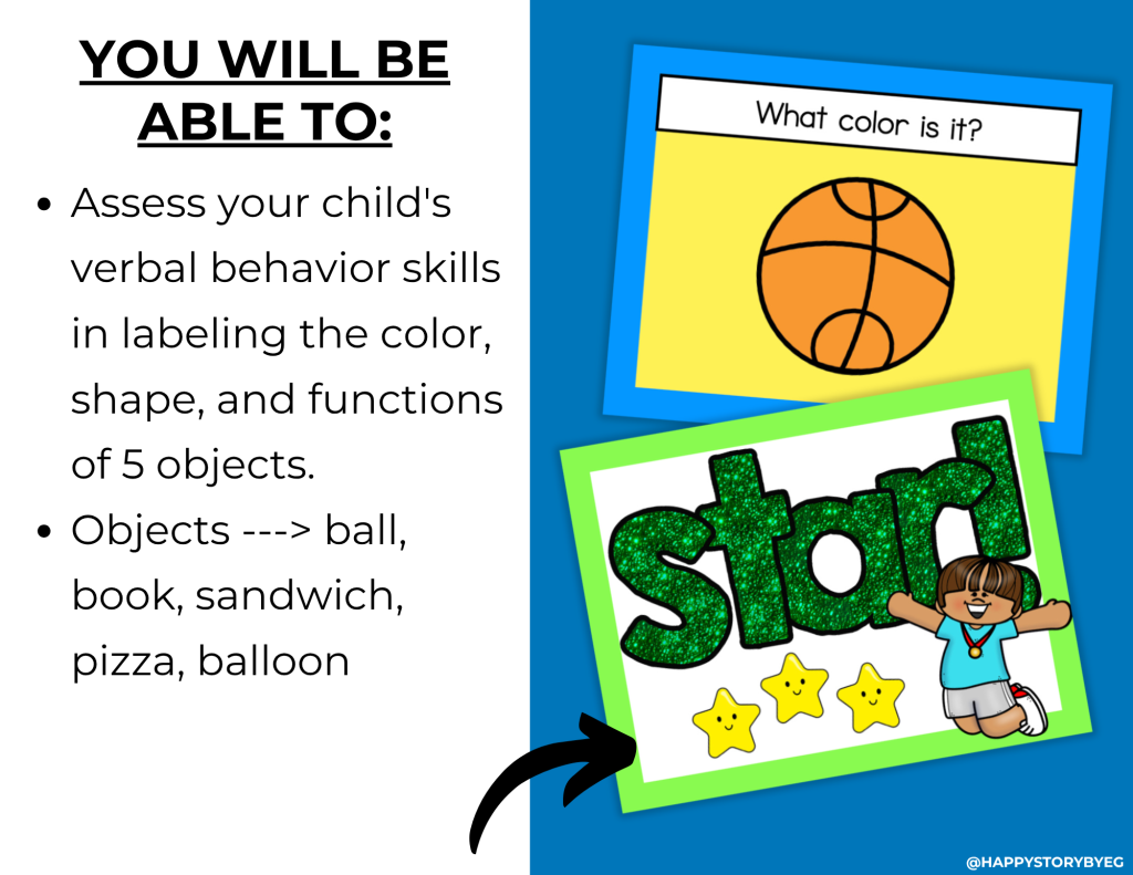 Tact Color Shape and Function Google Slides Verbal behavior ABA SPED ...