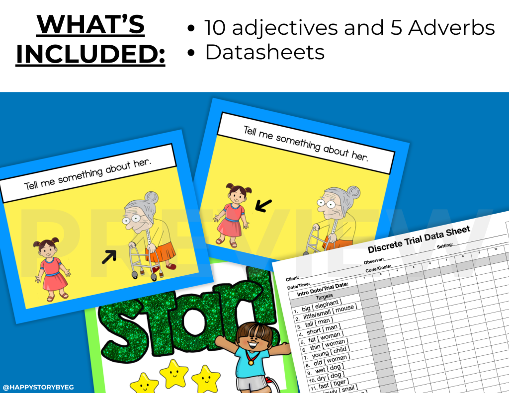 Tact Adjectives and Adverbs Google Slides Verbal Behavior ABA SPED ...