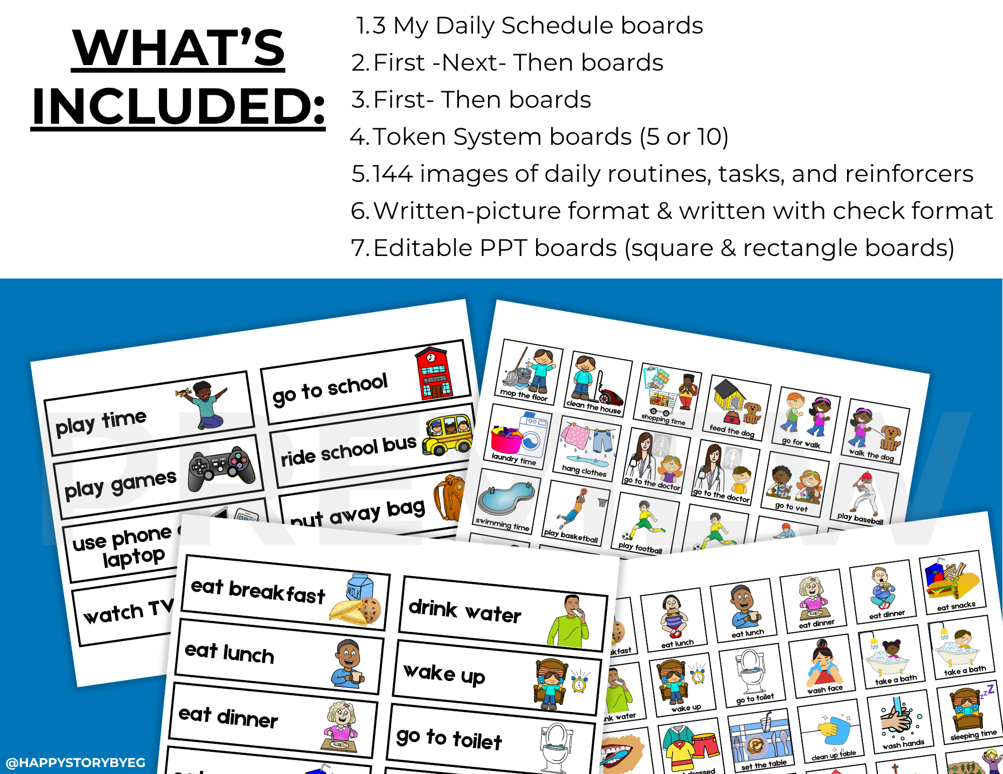 Printable Visual Daily Schedule for Autism and Special Education ...