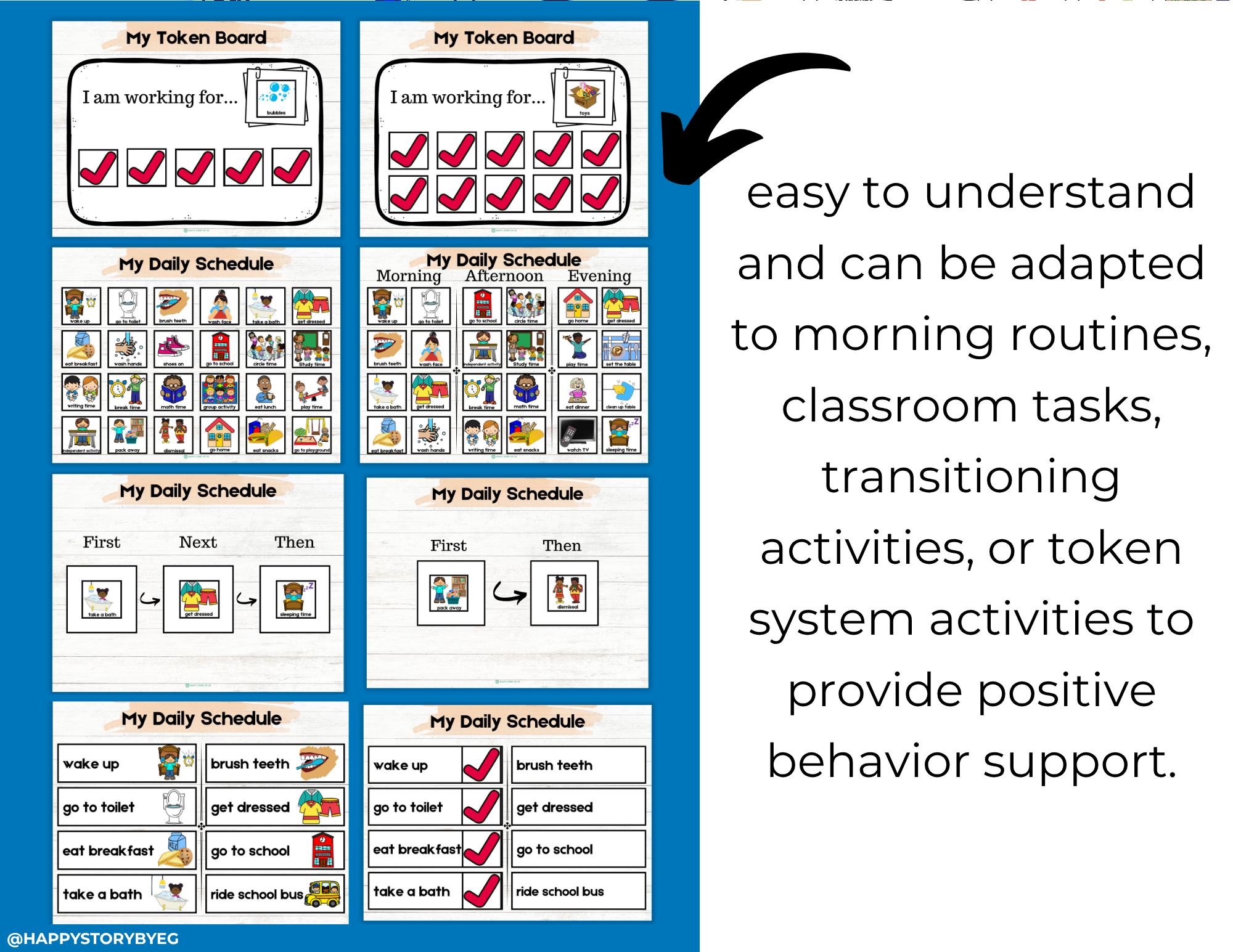 Printable Visual Daily Schedule for Autism and Special Education ...