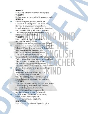 A Midsummer Night's Dream Act 1 Scene 1 Close Reading Analysis ...