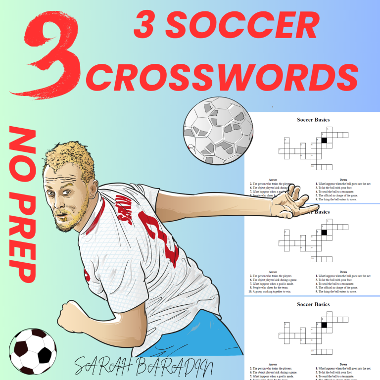 Soccer Crosswords – 3 Printable Puzzles with Answer Keys | Soccer ...
