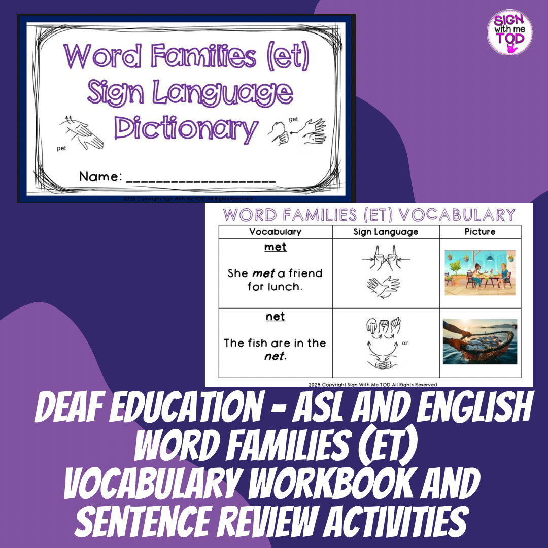 Deaf Education ASL and English Zoo Animals Sight Words Sentence ...