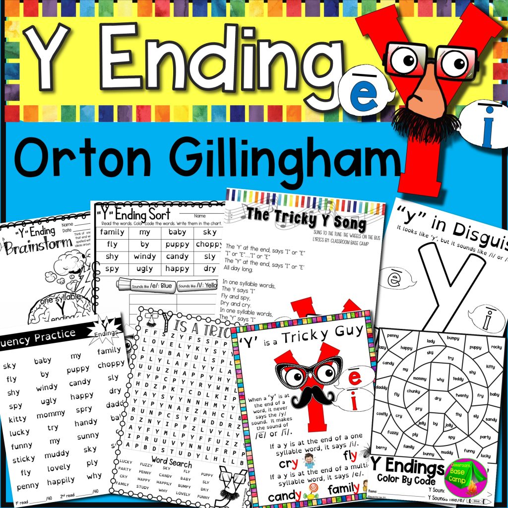 The Sounds of Y - Y Ending Rules Orton Gillingham - Made By Teachers