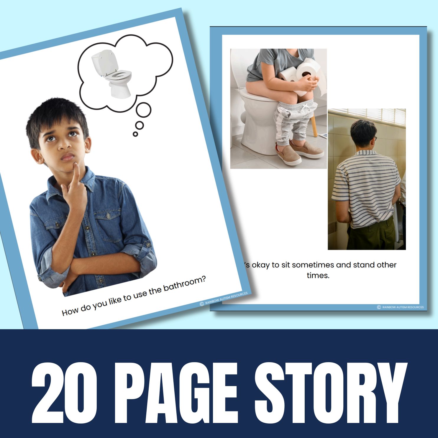 Editable I Can Sit or Stand to Pee Toilet Training Social Story w Real ...