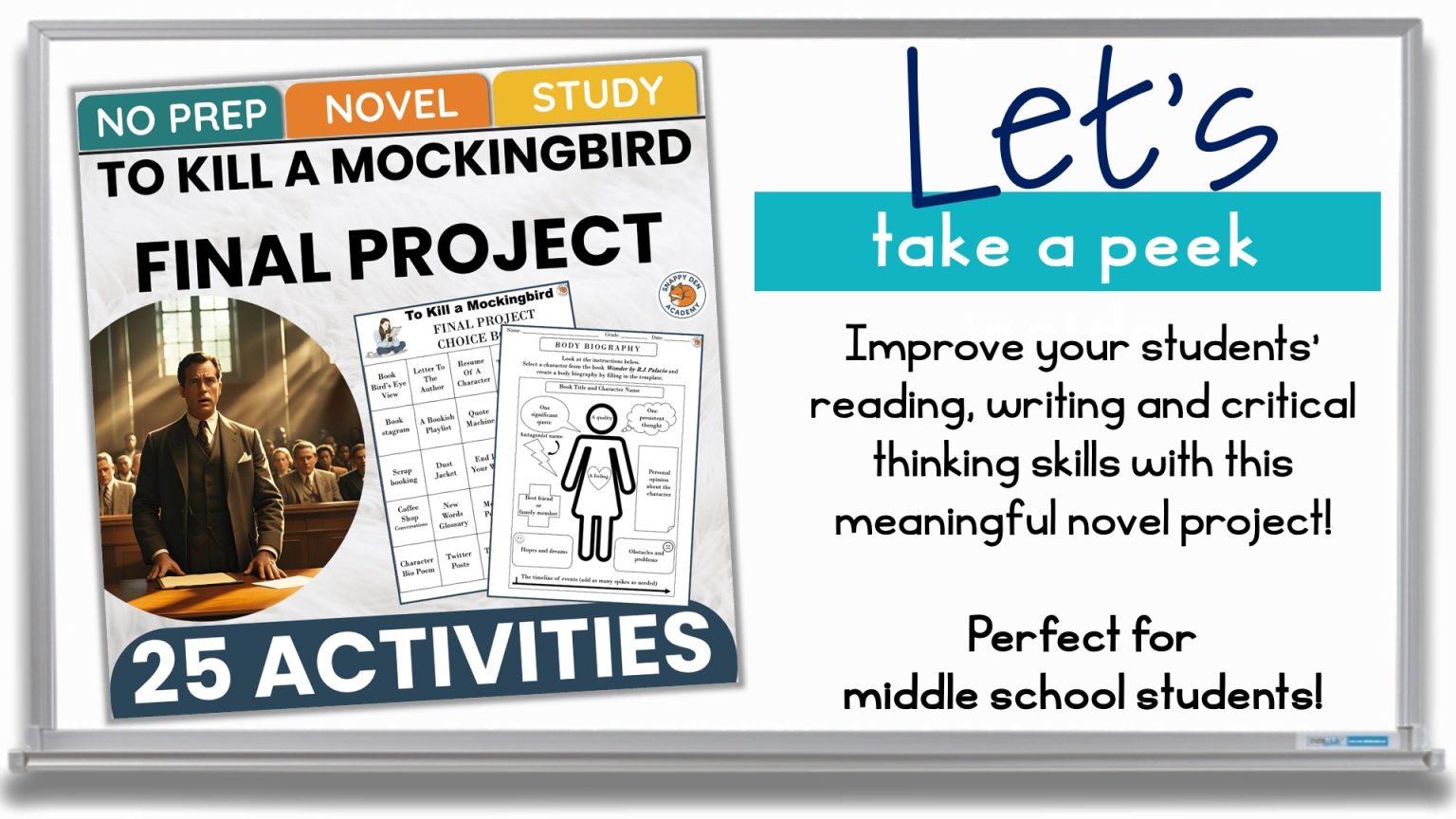 To Kill a Mockingbird Project Novel Study Choice Board End of Unit ...