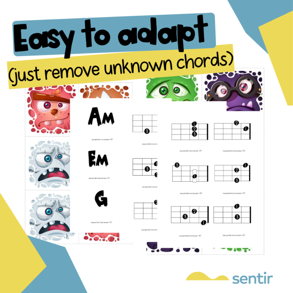 Ukulele Chords Monster Memory Game | Fun Practice for Kids 6-8 ...
