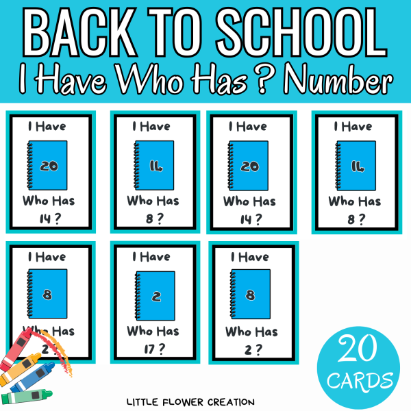 Back To School Activity I Have Who Has Preschool-K Number Recognition ...