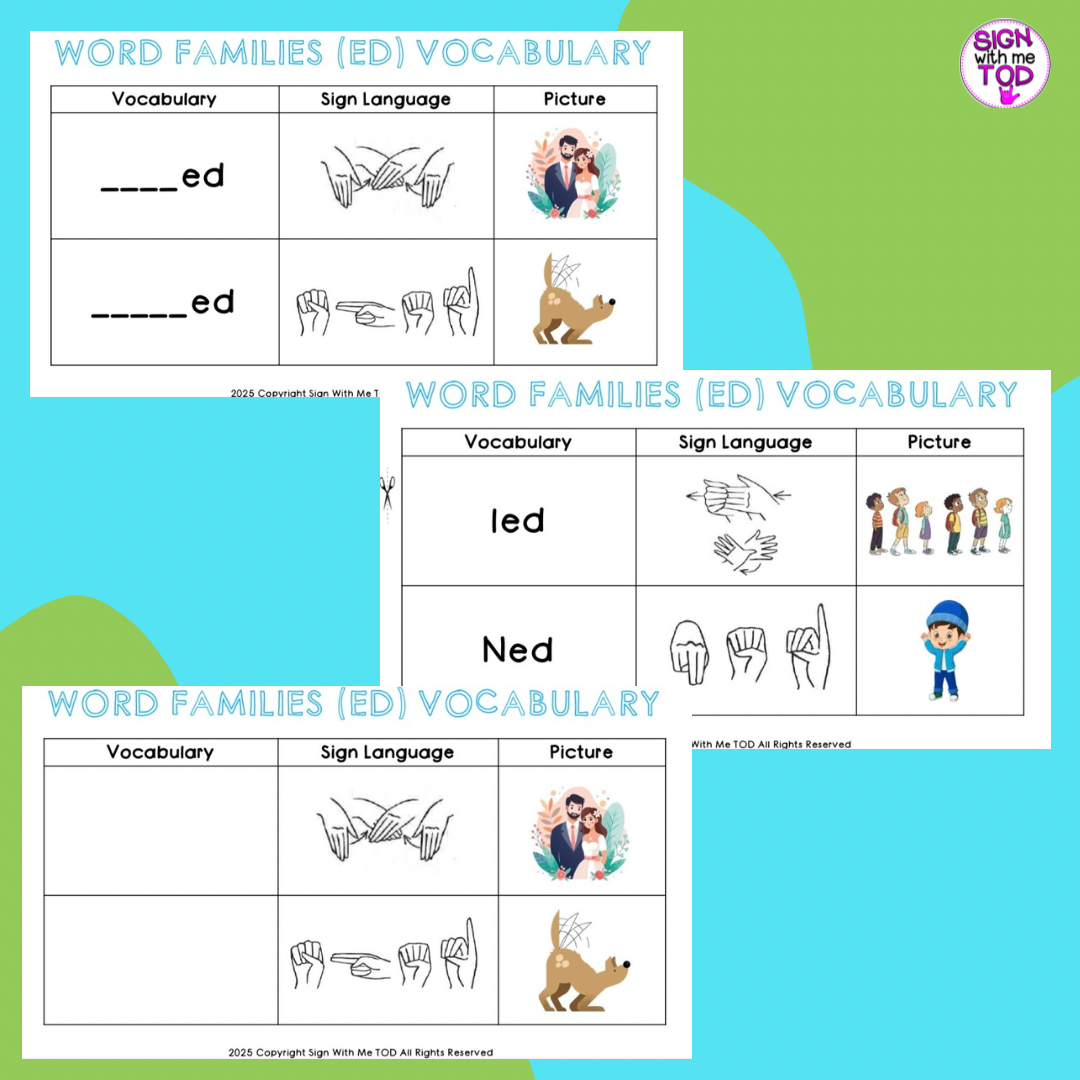 Deaf Education - ASL & English Hobbies Vocabulary Book and Sentence ...
