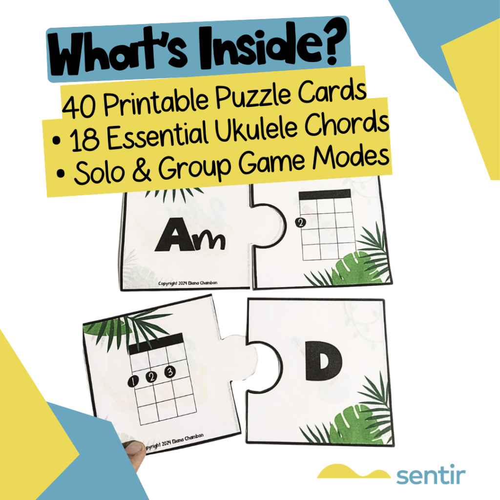 Ukulele Chord Puzzle Game –Printable Matching Activity for Music ...