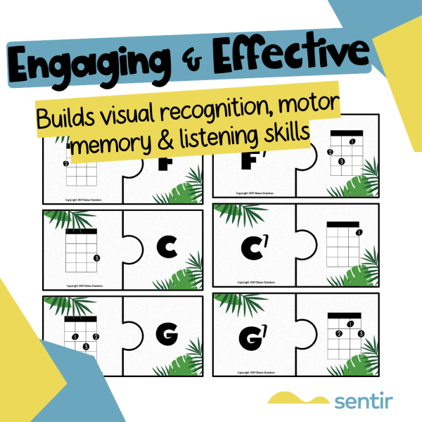 Ukulele Chord Puzzle Game –Printable Matching Activity for Music ...