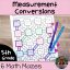 Measurement Conversions Customary & Metric Math Maze Worksheets - 5th ...