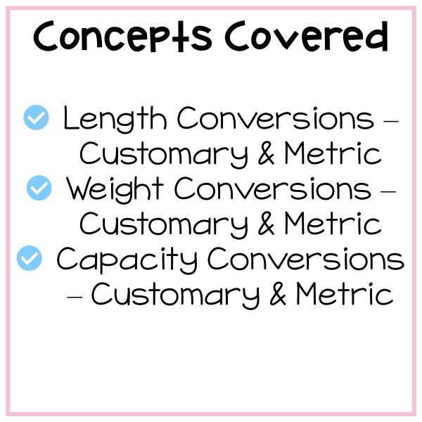 Measurement Conversions Customary & Metric Math Maze Worksheets - 5th ...