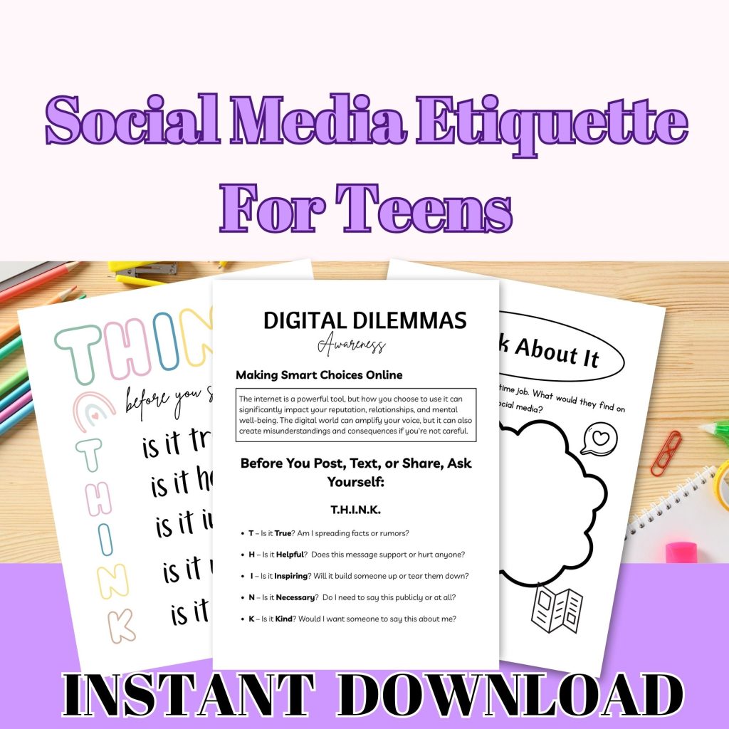 Social Media Etiquette & Safety Worksheets | Cyberbullying | Digital ...