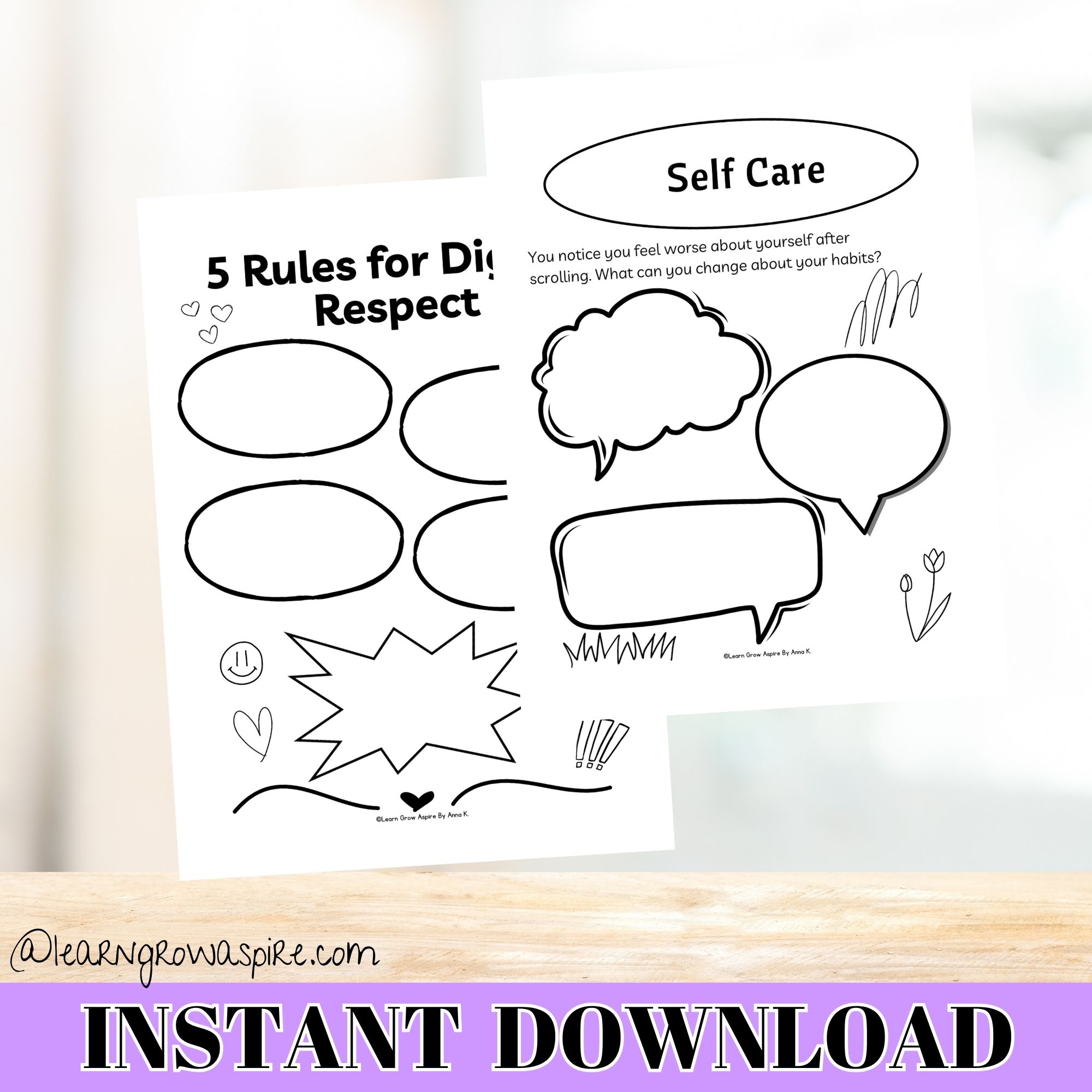 Social Media Etiquette & Safety Worksheets | Cyberbullying | Digital ...