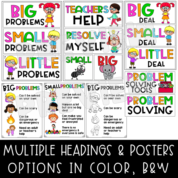 Big & Small Problems, Problem Solving Tools, SEL Activities - Made By ...