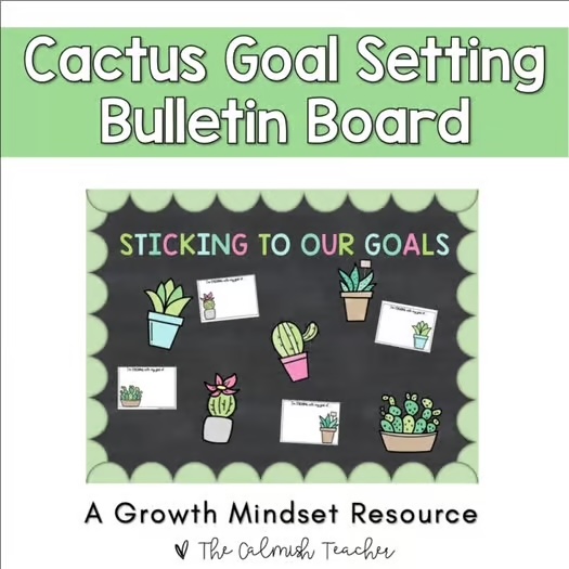Cactus Goal Setting Bulletin Board | Made By Teachers