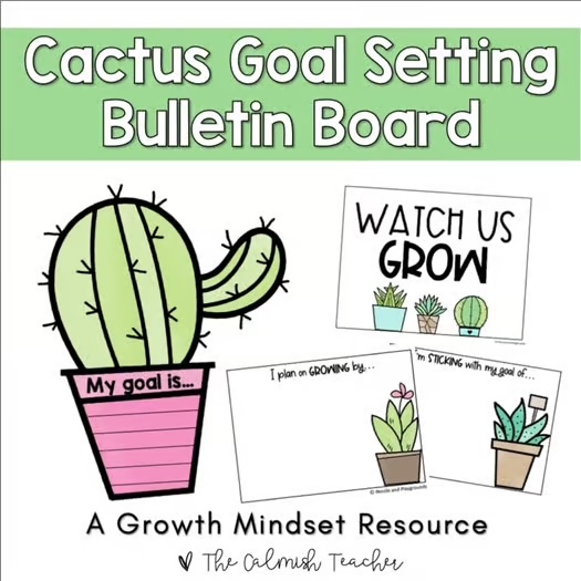 Cactus Goal Setting Bulletin Board | Made By Teachers