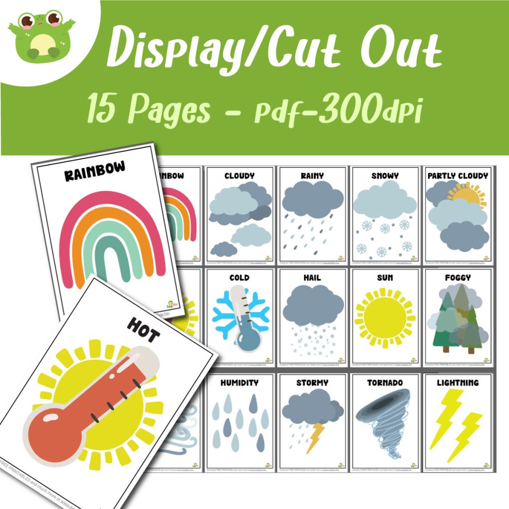 Weather Cut-Outs Sorting Worksheets Display Bulletin Board – 15 Pages ...