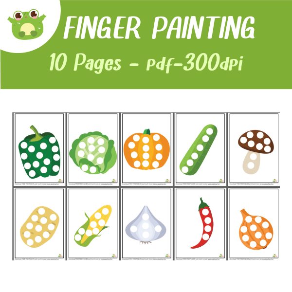 Vegetables Finger Painting Activity Pack for Preschool | 10 Pages ...