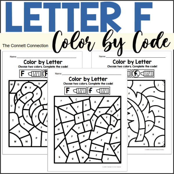 Letter F Alphabet Color by Code Worksheets | Made By Teachers