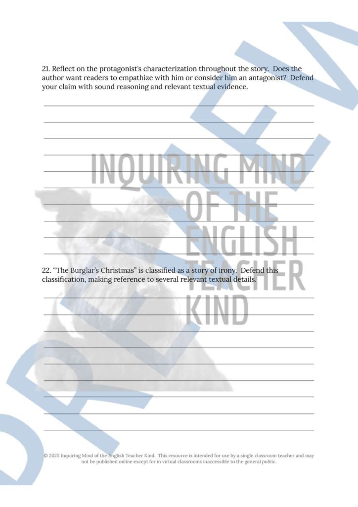 "The Burglar's Christmas" by Willa Cather Close Reading Analysis ...