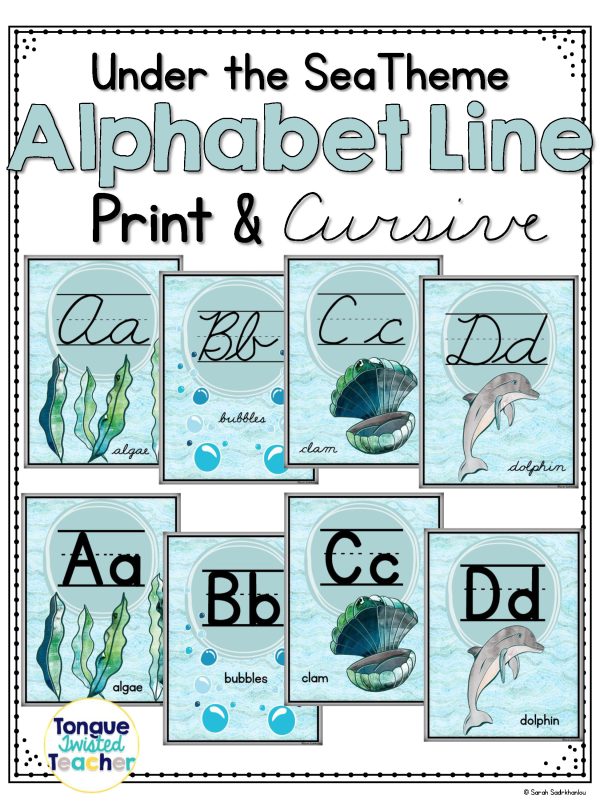 Under the Sea Alphabet Line Print and Cursive - Made By Teachers