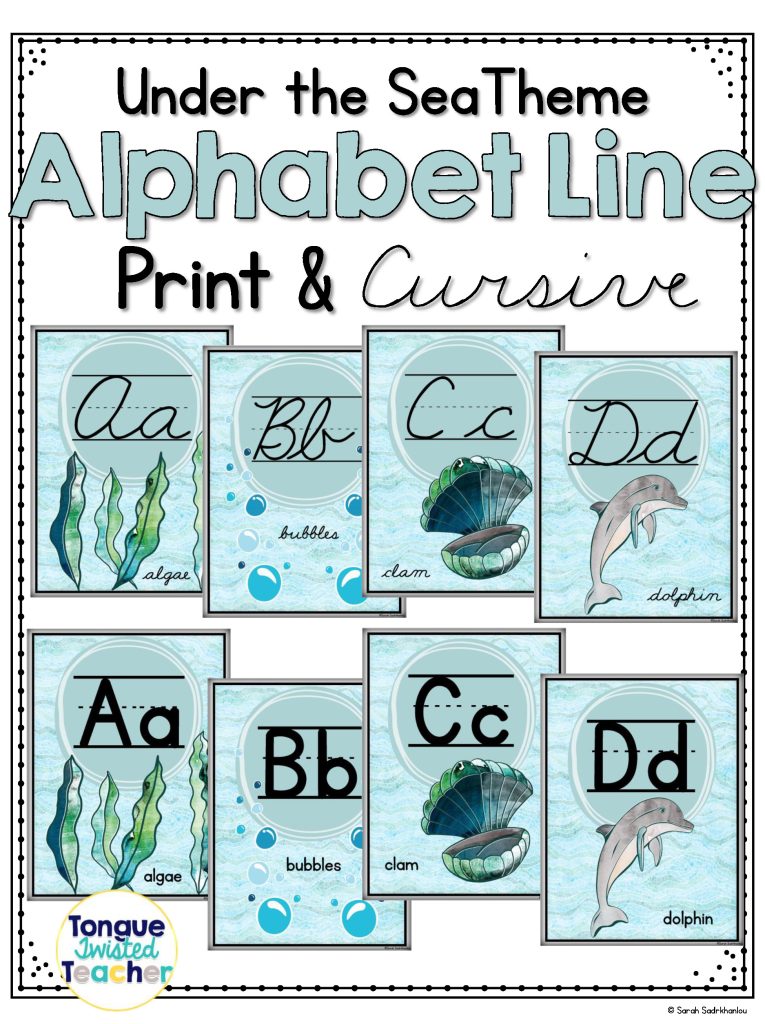 Under the Sea Alphabet Line Print and Cursive | Made By Teachers