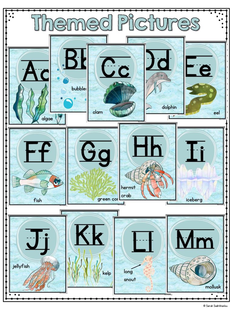 Under the Sea Alphabet Line Print and Cursive | Made By Teachers