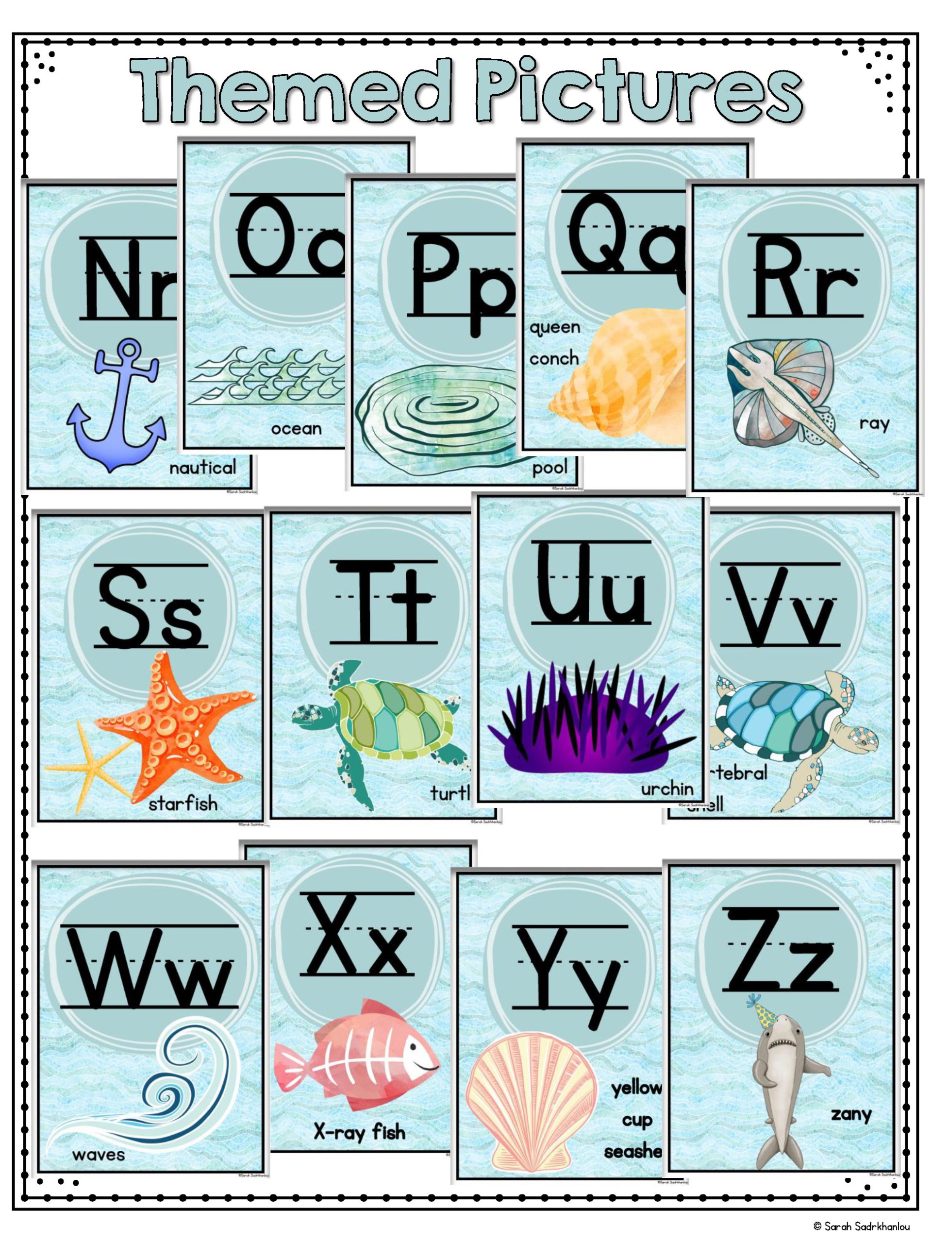 Under the Sea Alphabet Line Print and Cursive - Made By Teachers