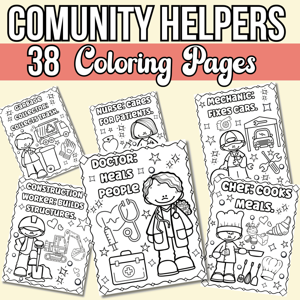 Community Helpers Coloring Pages-Labor Day Coloring Sheets | Made By ...