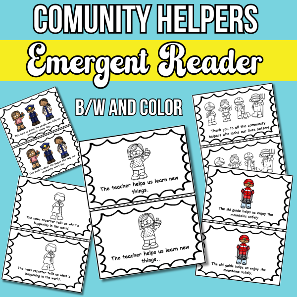 Community Helper Emergent Reader Mini Book-Labor Day Activities | Made ...