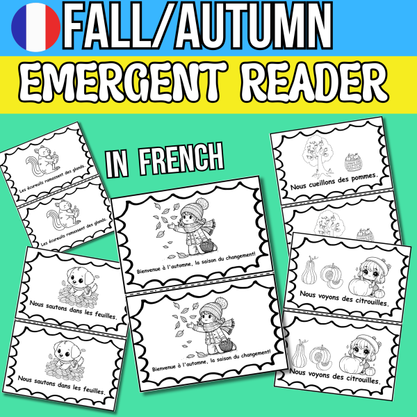 French Fall Emergent Reader Mini Book-Autumn Activities | Made By Teachers